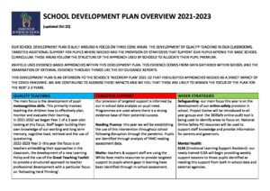 SCHOOL DEVELOPMENT PLAN OVERVIEW 2021-23 - Ashfield Junior School ...
